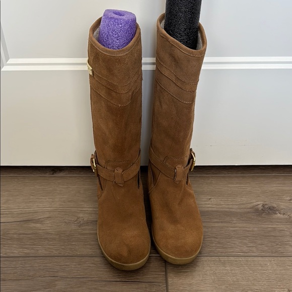Coach | Shoes | Nwot Coach Tallulah Tan Suede Fur Shearling Lined ...